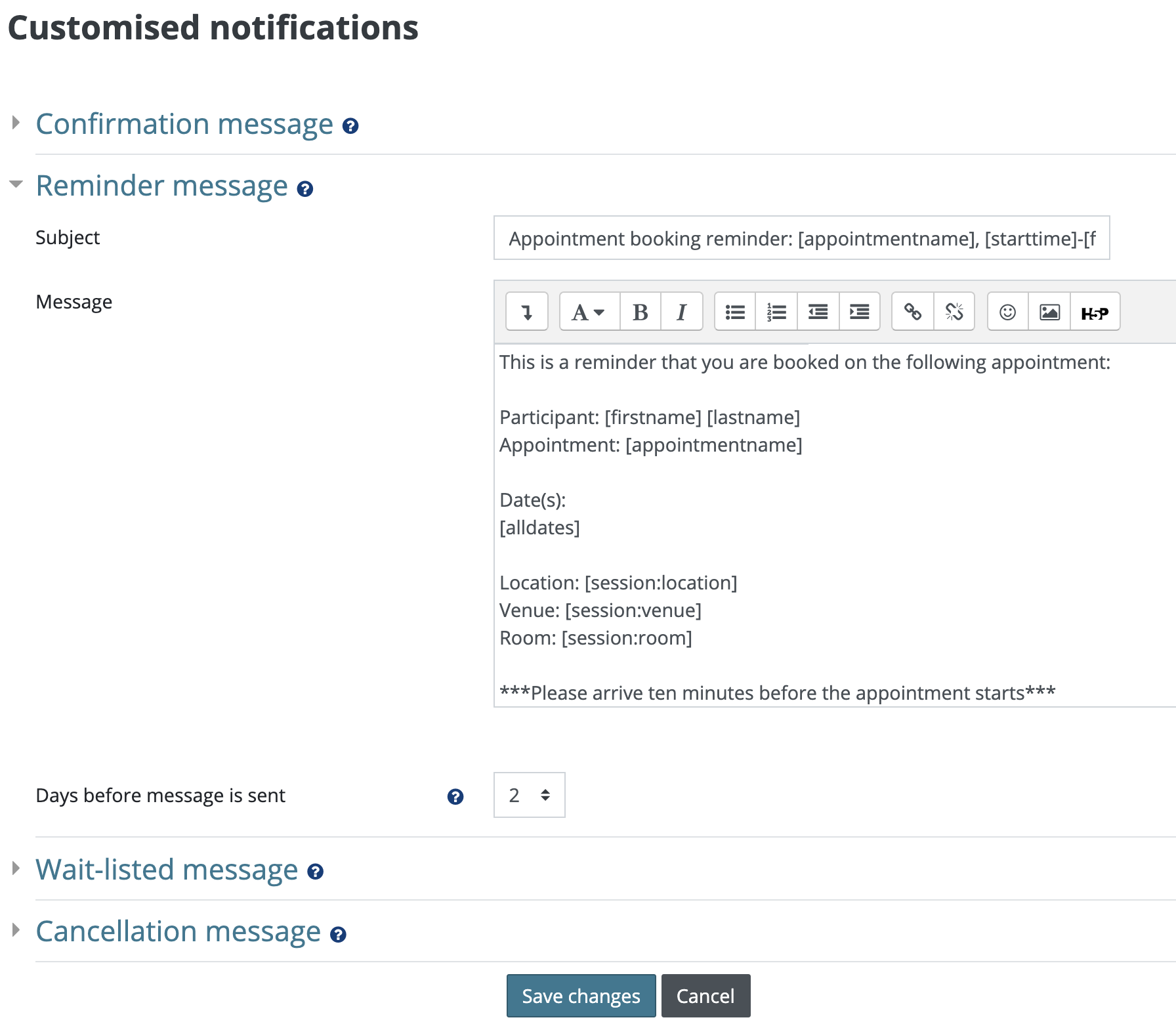 Appointments - MoodleDocs