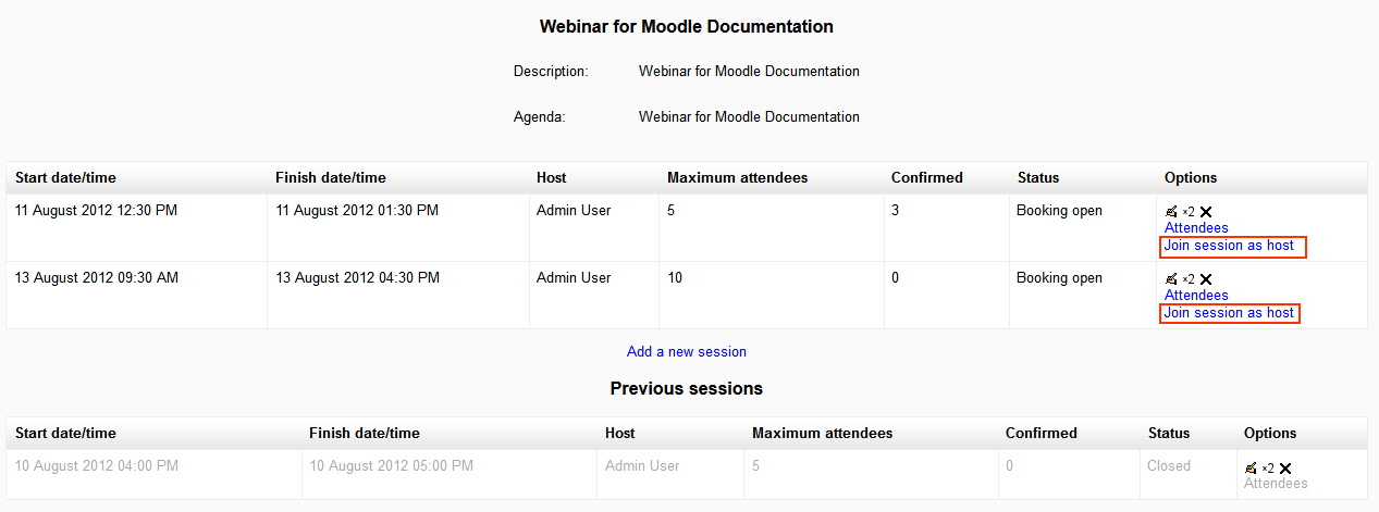 Webinar module - MoodleDocs