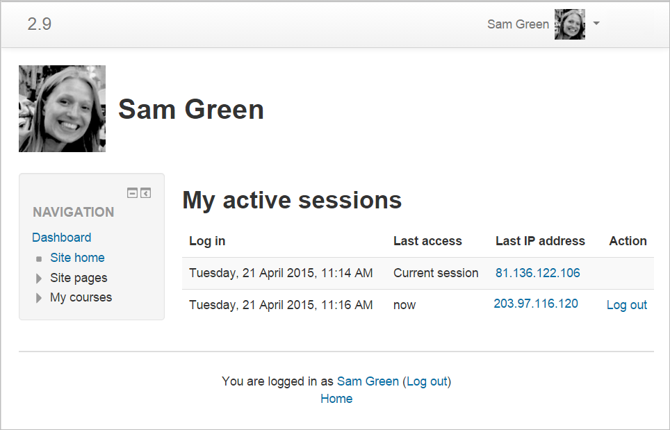 Browser sessions - MoodleDocs