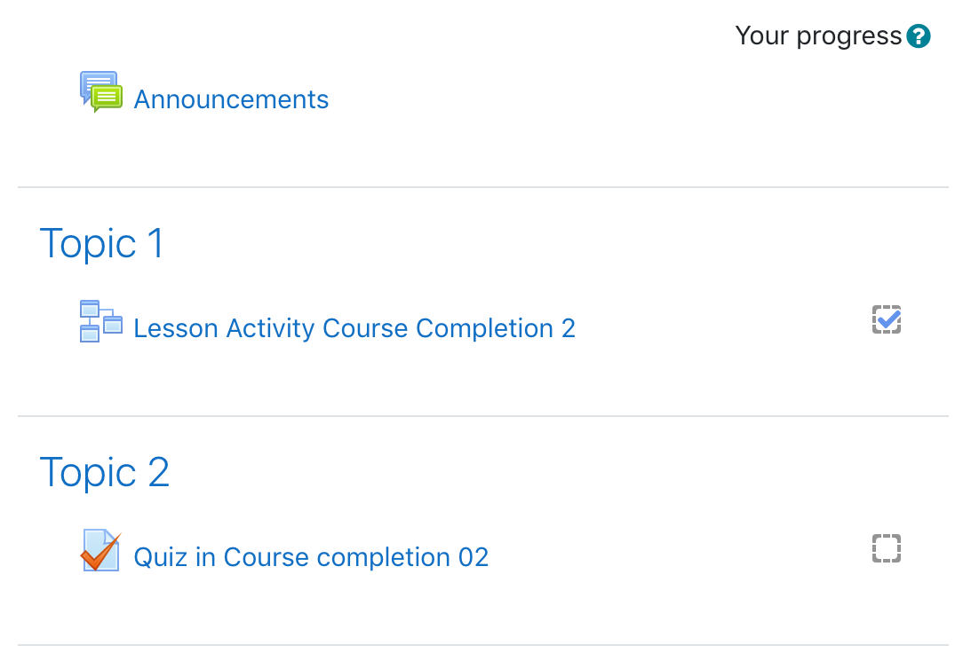 File:Course completion course homepage student view.png - MoodleDocs