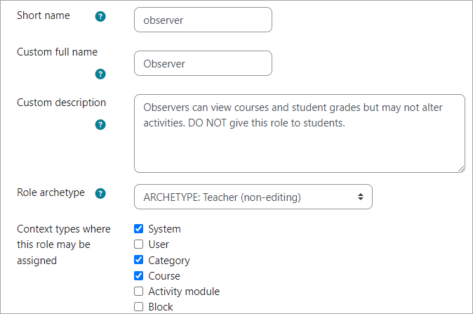 Observer role - MoodleDocs