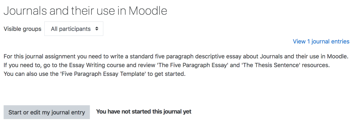 Journal module - MoodleDocs
