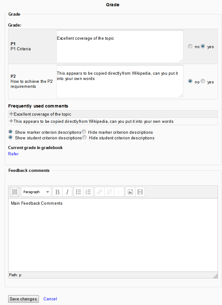 BTEC marking - MoodleDocs