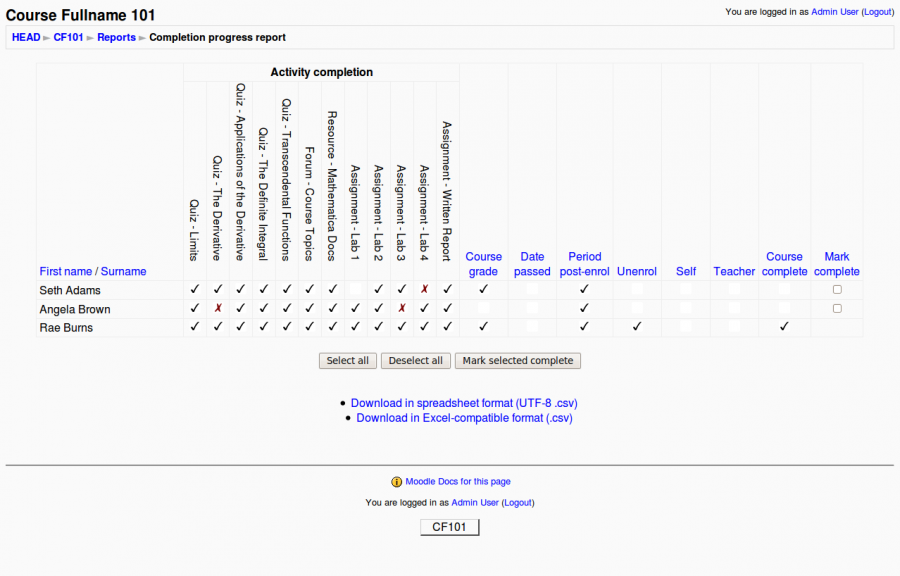 Course completion - MoodleDocs