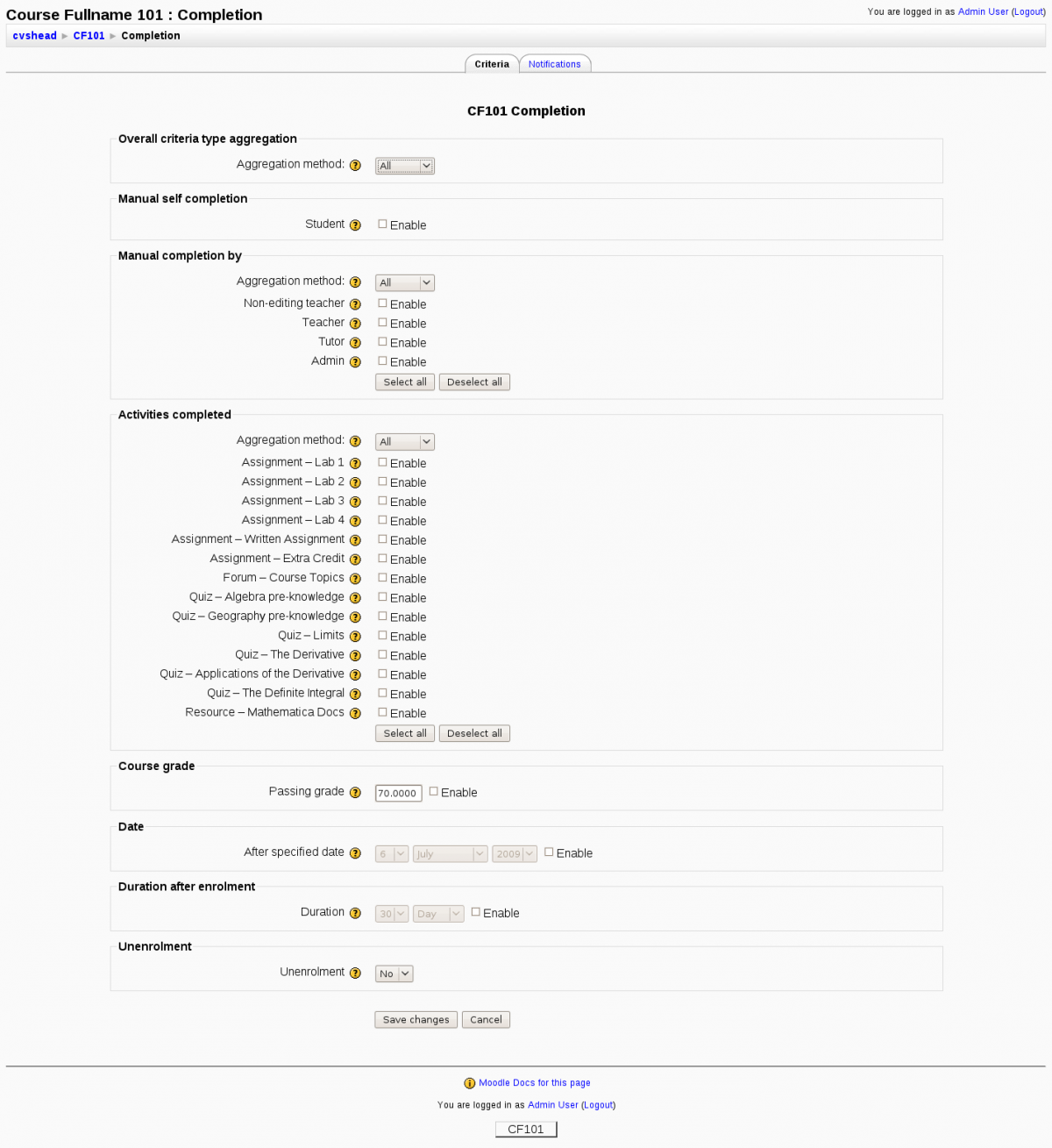 Course completion - MoodleDocs